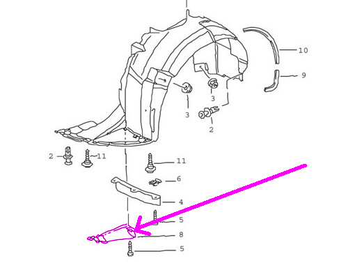 Porsche 911 996 986 Fender Liner Air Guide RIGHT Front wheel well ...